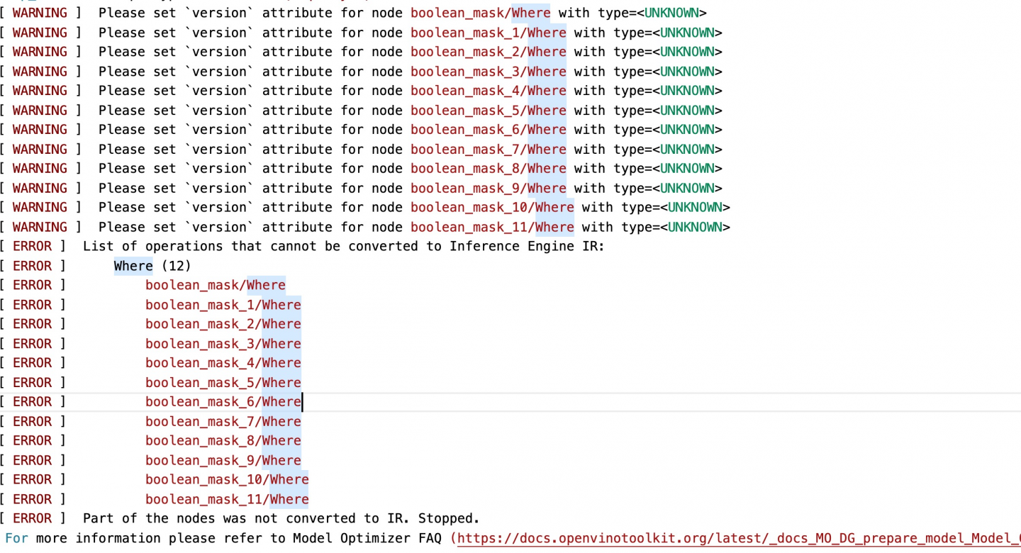 [季度赛提问] TensorFlow pb 模型转化 openvino IR 模型出错-极市开发者社区