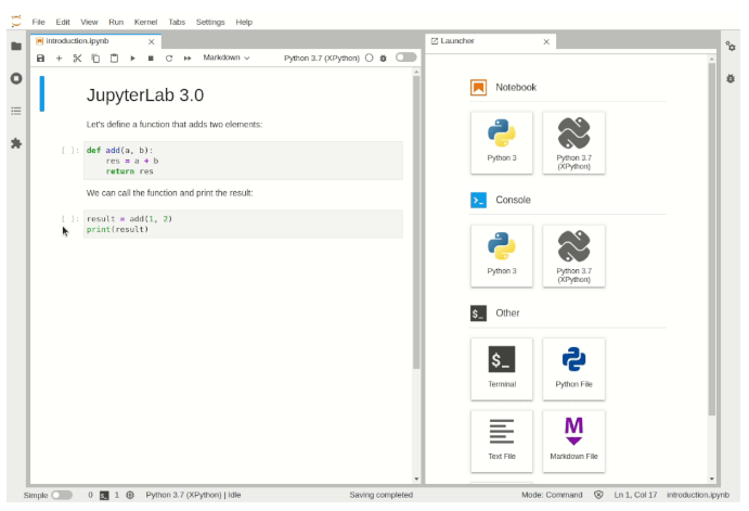 超强一代 JupyterLab 3.0 发布，兼具可视化调试、中文显示、简单交互界面等功能-极市开发者社区